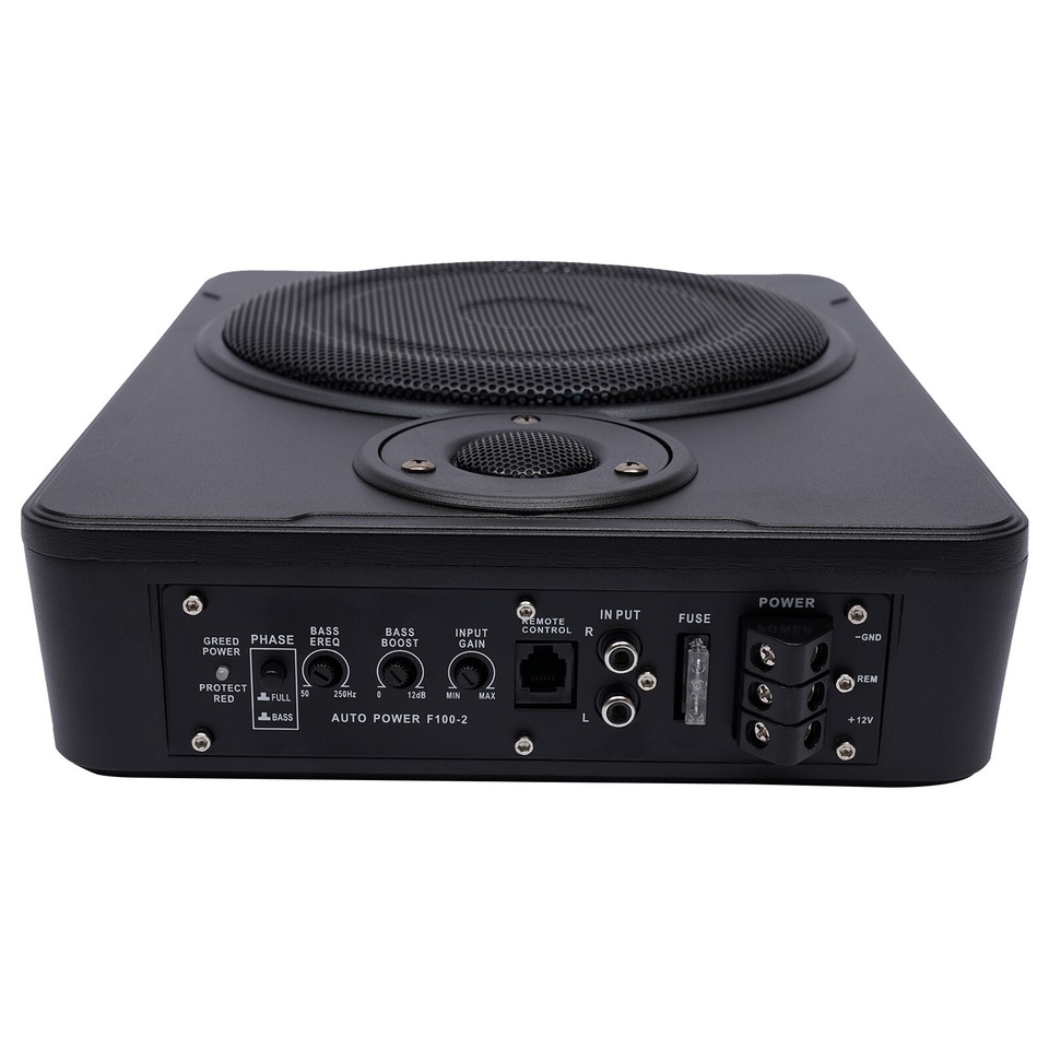 12V 600W 8'' Under-Seat Active Car Subwoofer Audio Speaker Bass Amp Sub ...