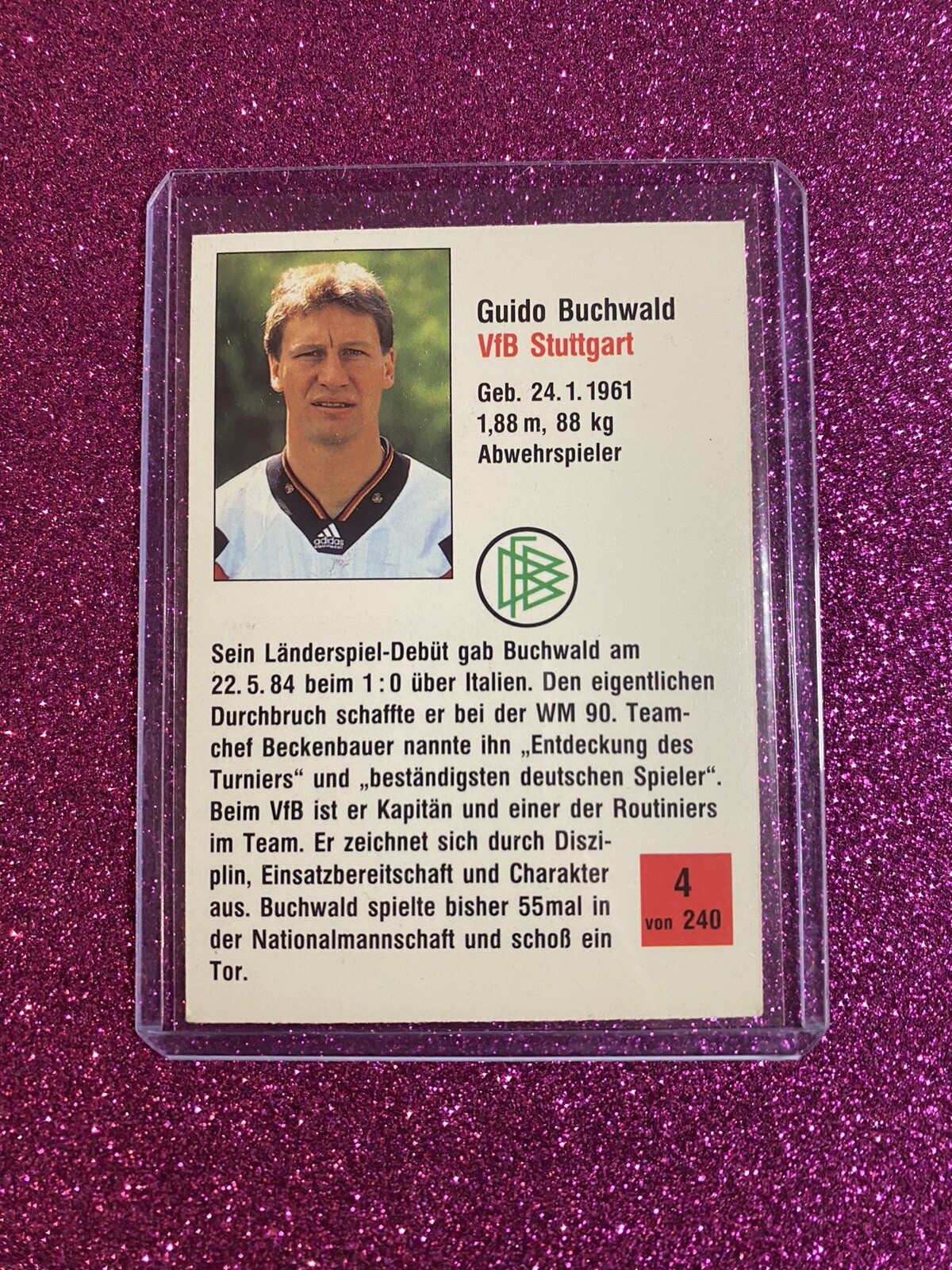 1992/1993 PANINI-FUSSBALL ACTION CARDS-DFB PRINT AUTO-GUIDO BUCHWALD-NO ...