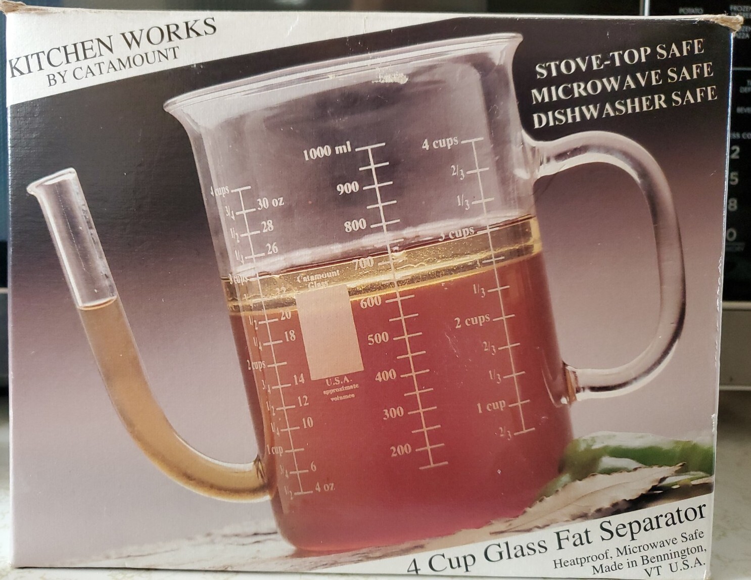 Catamount Glass Gravy Fat Separator 4 Cup/1000 ml Heatproof USA | eBay