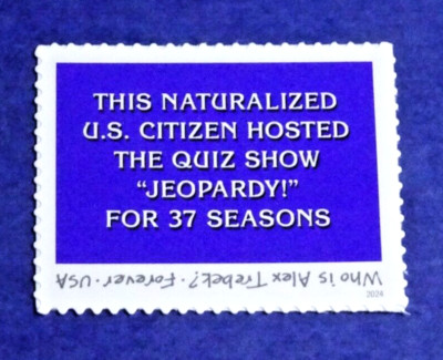 US 5907 ALEX TREBEK (JEOPARDY 37 YEARS) PANE SINGLE (F) STAMP NEW 2024 ...