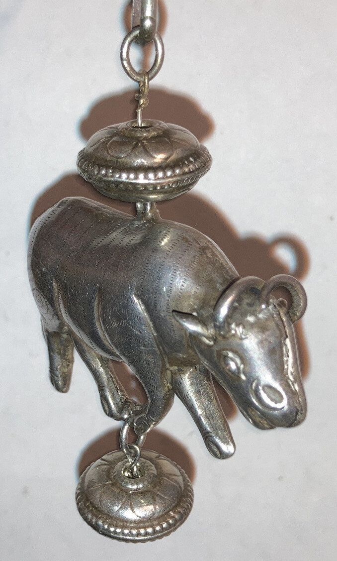 Rare Antique Indian Sterling Silver Dangi Cattle Cow … - Gem