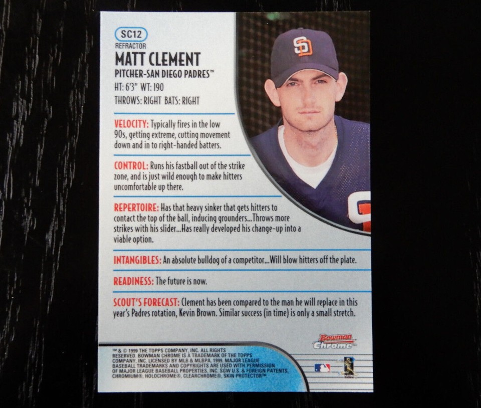 Matt Clement 1999 Bowman Chrome Scout's Choice Refractor #SC12 | eBay