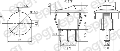 5 PACK SPST(ON/OFF) ILLUMINATED MINI ROCKER SWITCH RED 3AMP-120VAC # 66 ...