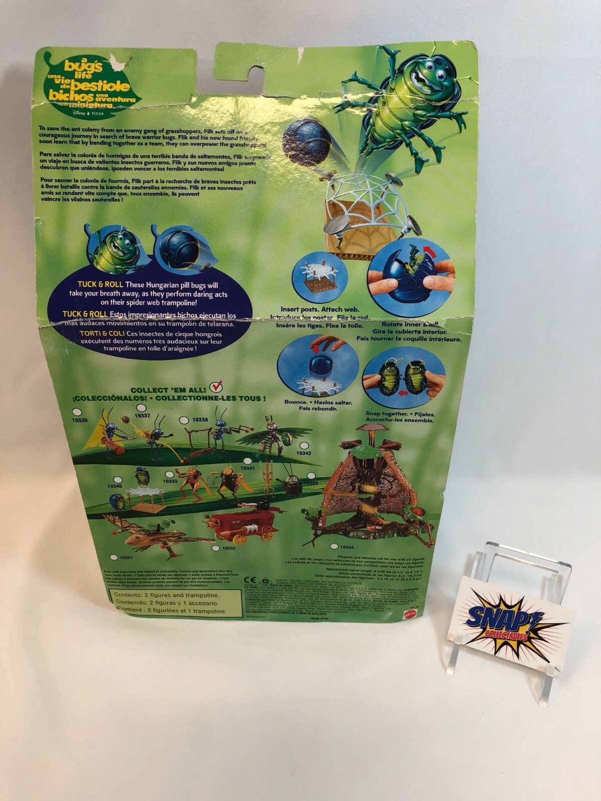 Tuck & Roll Figures with Trampoline - A Bug's Life - 1998 Mattel 19340 ...