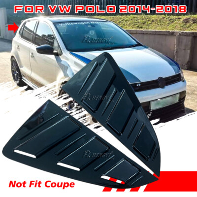 For Polo 6C MK5 Facelift 2014-2018 Gloss Black Rear Side Window Louver ...