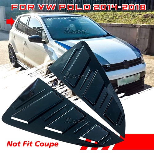 For Polo 6C MK5 Facelift 2014-2018 Gloss Black Rear Side Window Louver ...