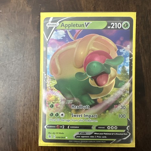 Appletun V - 026/264 - Ultra Rare Fusion Strike Near Mint Pokemon TCG ...