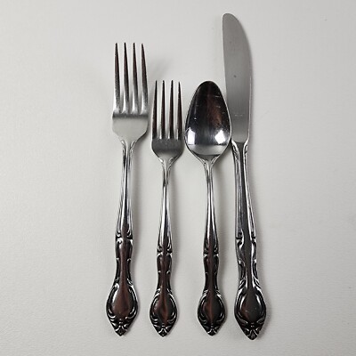 Hampton Court Stainless Japan Flatware Forks Knife Spoon Lot of 4 | eBay