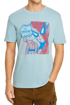 Junk Food Mens Spider-Man I'm Amazing Graphic Tee X-Large Blue | eBay