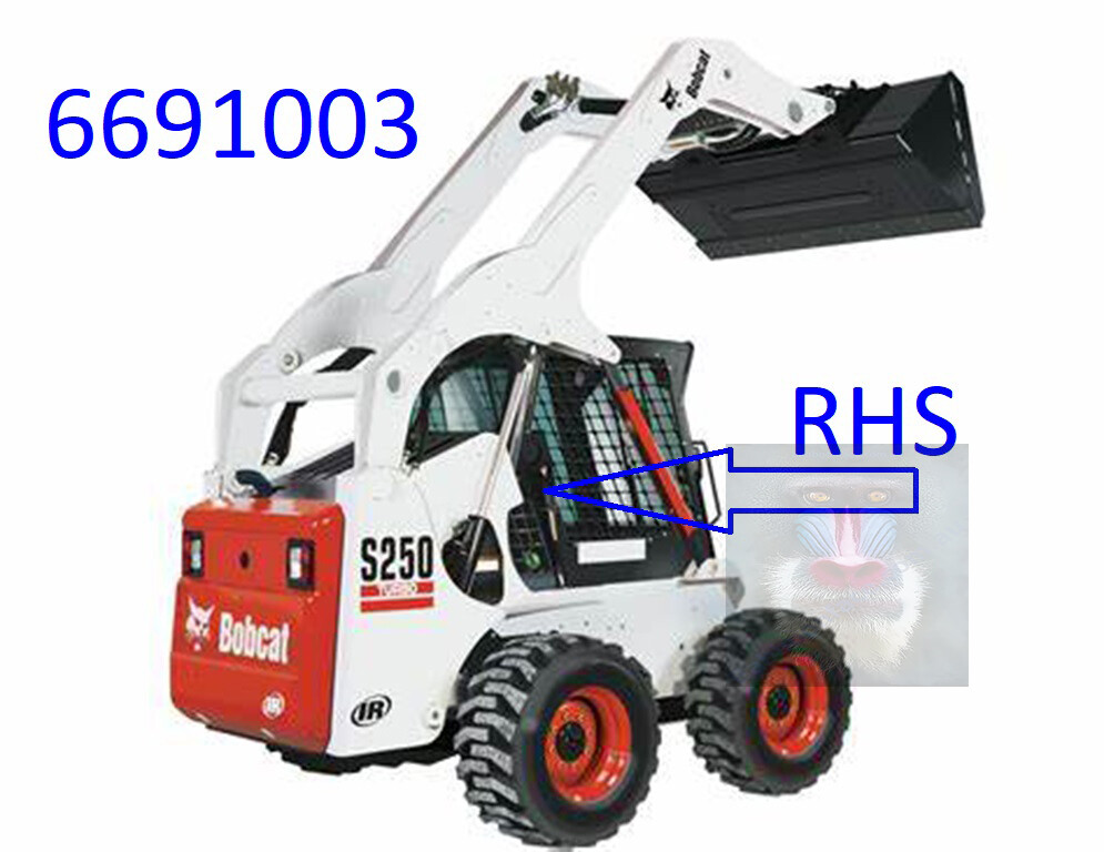 Bobcat Genuine RHS Rear Glass Window 6691003 T180 T190 T200 T250 T300 ...