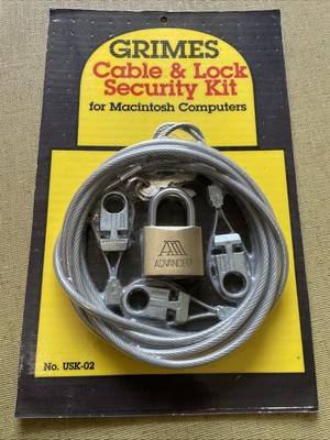Vintage Apple Macintosh Cable & Lock Security Kit. Grimes USK-02. | eBay
