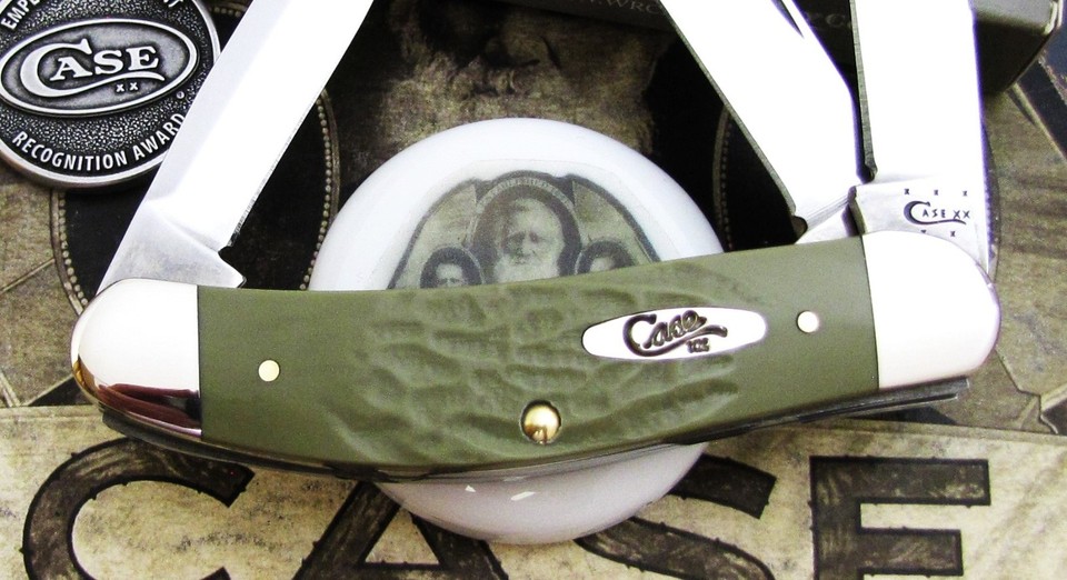 Case XX Sowbelly Knife 2015 Olive Green Synthetic Bose Design Good Snap ...