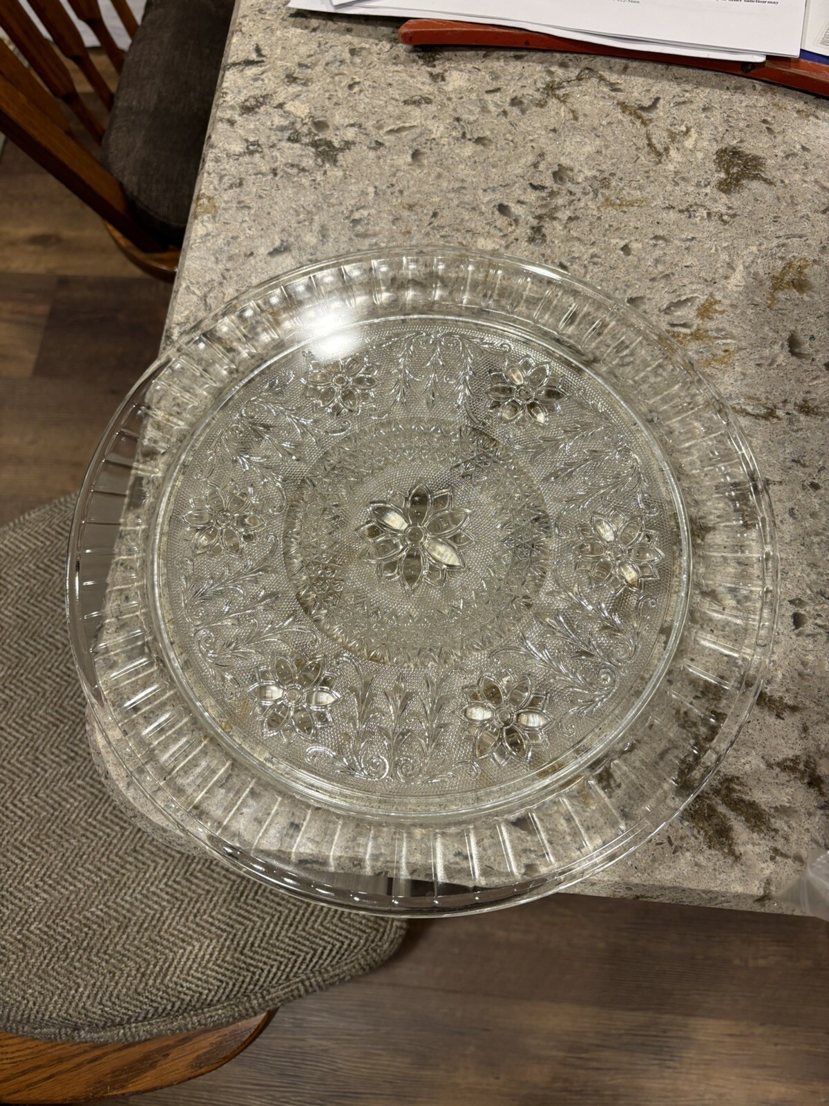 vintage glass cake platter serving dish 13 Inches,glass | eBay