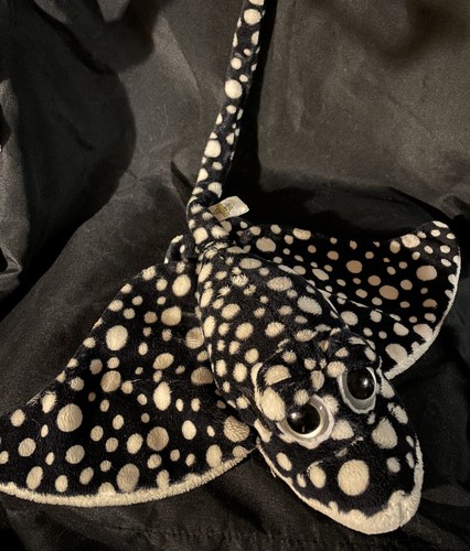 The petting Zoo plush black and white spotted Sting Ray 1 5 Inch Span ...