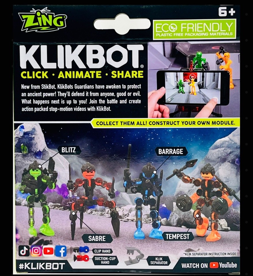 Zing Klikbot Guardians Stop Motion Animation Blitz Figure 8983116008| eBay