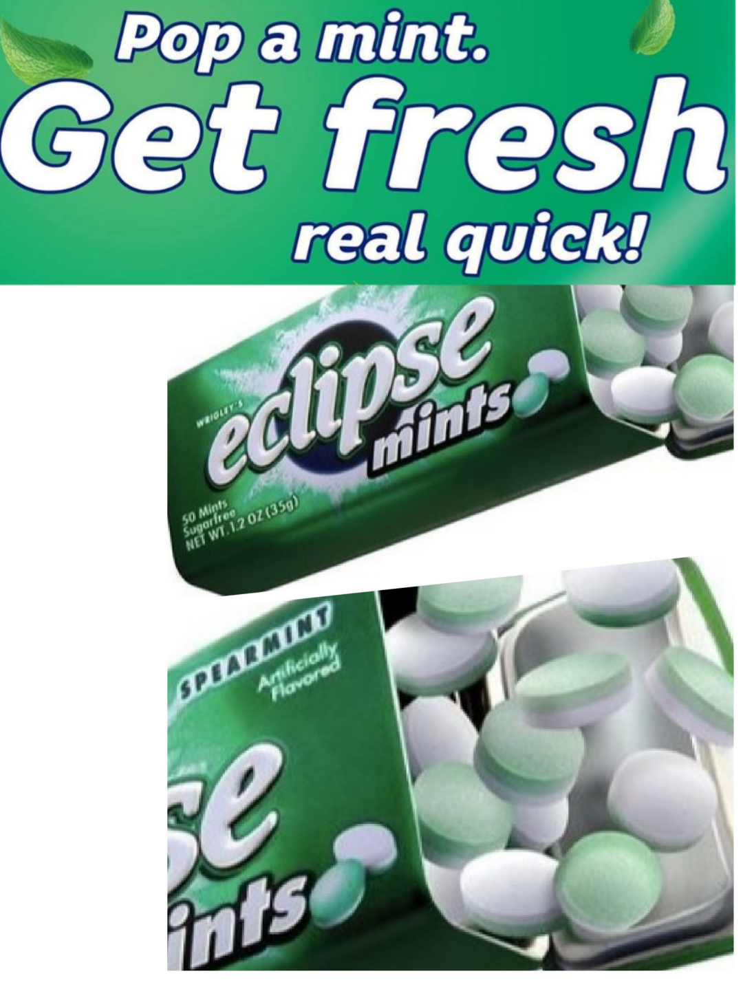 x7 WRIGLEY'S ECLIPSE sweet candy *sPearmiNt* SUGARFREE 35g | eBay