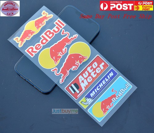 Car Motorbike Decoration Vinyl Sticker Red Bull Race Auto Sport 8x20cm ...