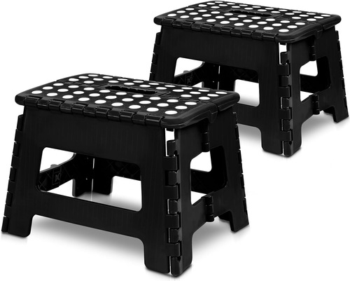 Folding Step Stool - Pack of 2 - 9 Inch Height - Lightweight Plastic ...