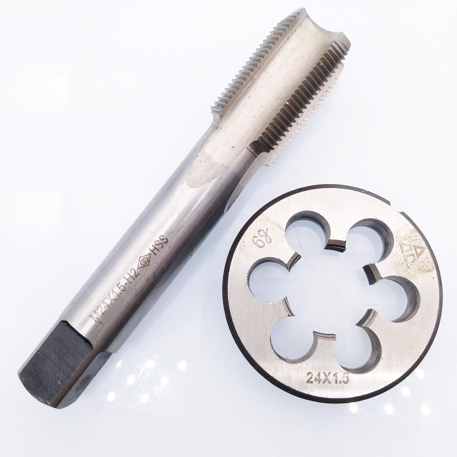 Tap & Die Set HSS M24 x 1.5mm Tap & M24 x 1.5mm Die Metric Thread Right ...