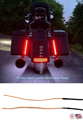 Motorcycle Rear Saddlebag LED Run Brake Signals Light Harley Road Glide ...