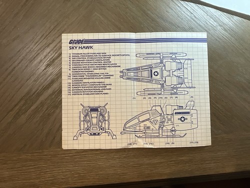 GI Joe ARAH Original 1984 Sky Hawk VTOL Blueprints Instructions | eBay