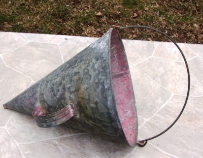 ANTIQUE B & O RAILROAD TOOL FIRE FIGHTING BUCKET POINTED CONE BOTTOM B ...
