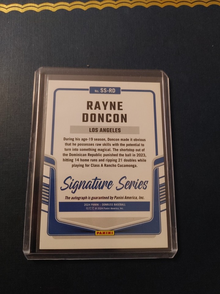 2024 Panini Donruss Baseball. Rayne Doncon. Signature Series SSP. #3/99 ...