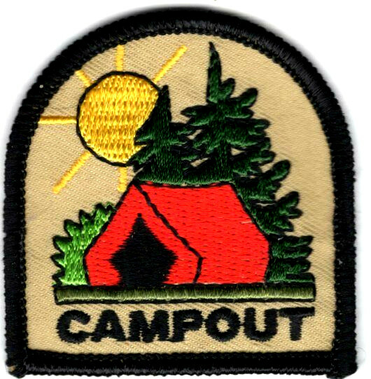 CAMPOUT IIron On Patch Scouts Girl Boy Cub Camping Outdoors Tent | eBay