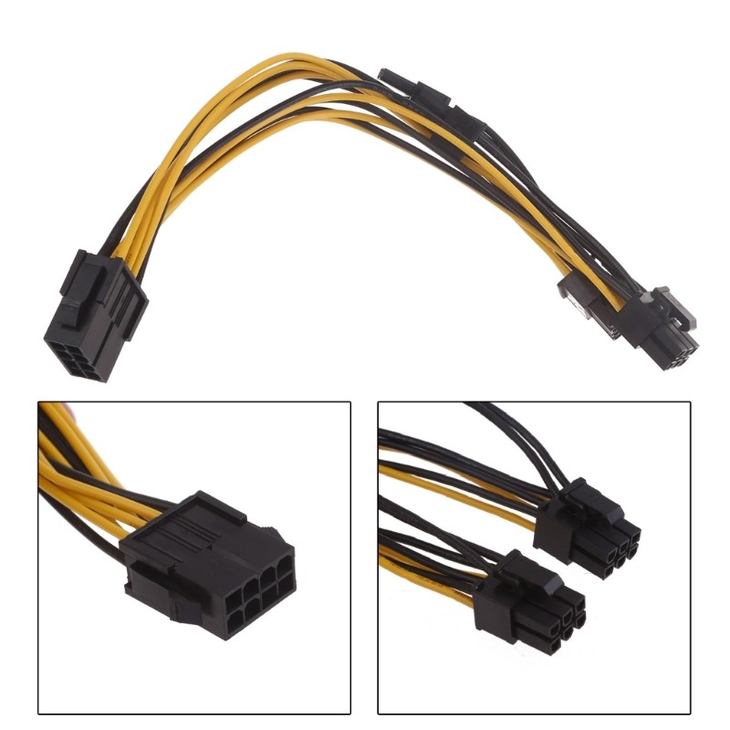 8Pin to 2x8 Pin (6+2) CPU GPU Dual 8Pin Power Splitter Graphics Card ...