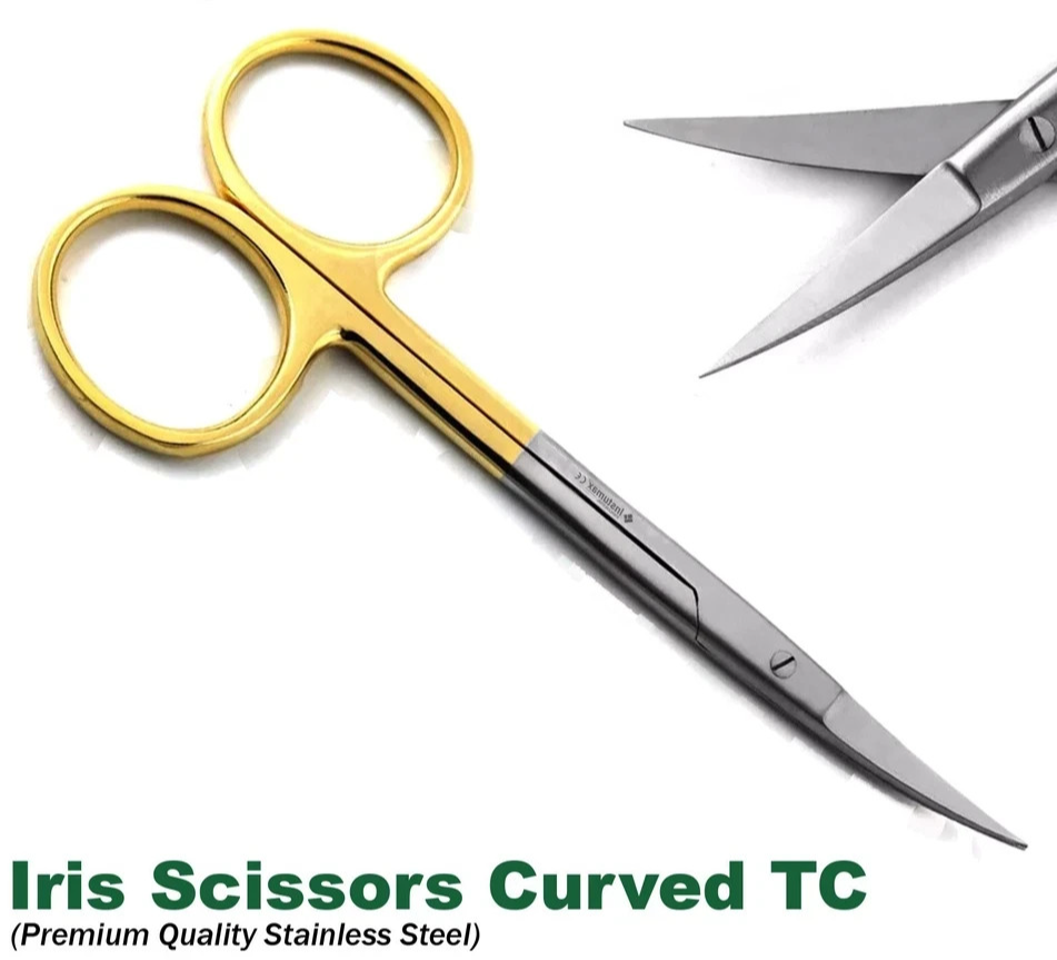 Lot 10 Pcs NEW German TC Iris Scissors 4.5" Curved Surgical Dental ...