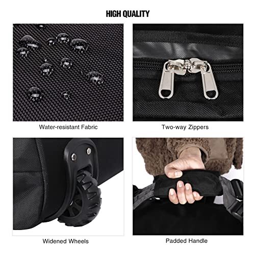 140L Foldable Duffle Bag with Wheels and Backpack Straps, 1680D Oxford ...