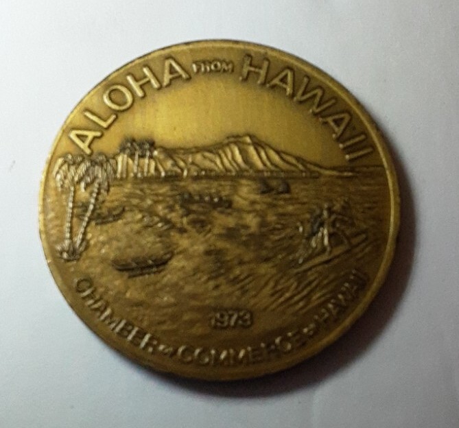 Hawaii Dollar Coin Honolulu Souvenir Vintage 1973 Chamber of Commerce ...