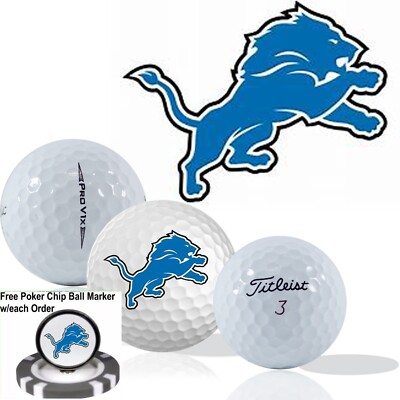 NFL Detroit Lions • Golf Balls 12 pack • Titleist ProV1X • Refinished ...