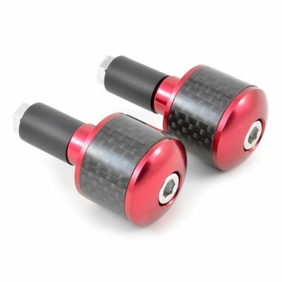 SPP Universal Aluminium Handle Bar Ends for 7/8 bars - Red with Carbon ...