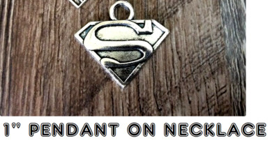 SUPERMAN SIGN SYMBOL HERO Pendant Charm On 925 Sterling Silver 18 ...