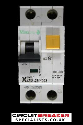 MOELLER 25 AMP 30 mA DOUBLE POLE RCCB RCD XCLEAR CFK6-25/2/003-MX ...