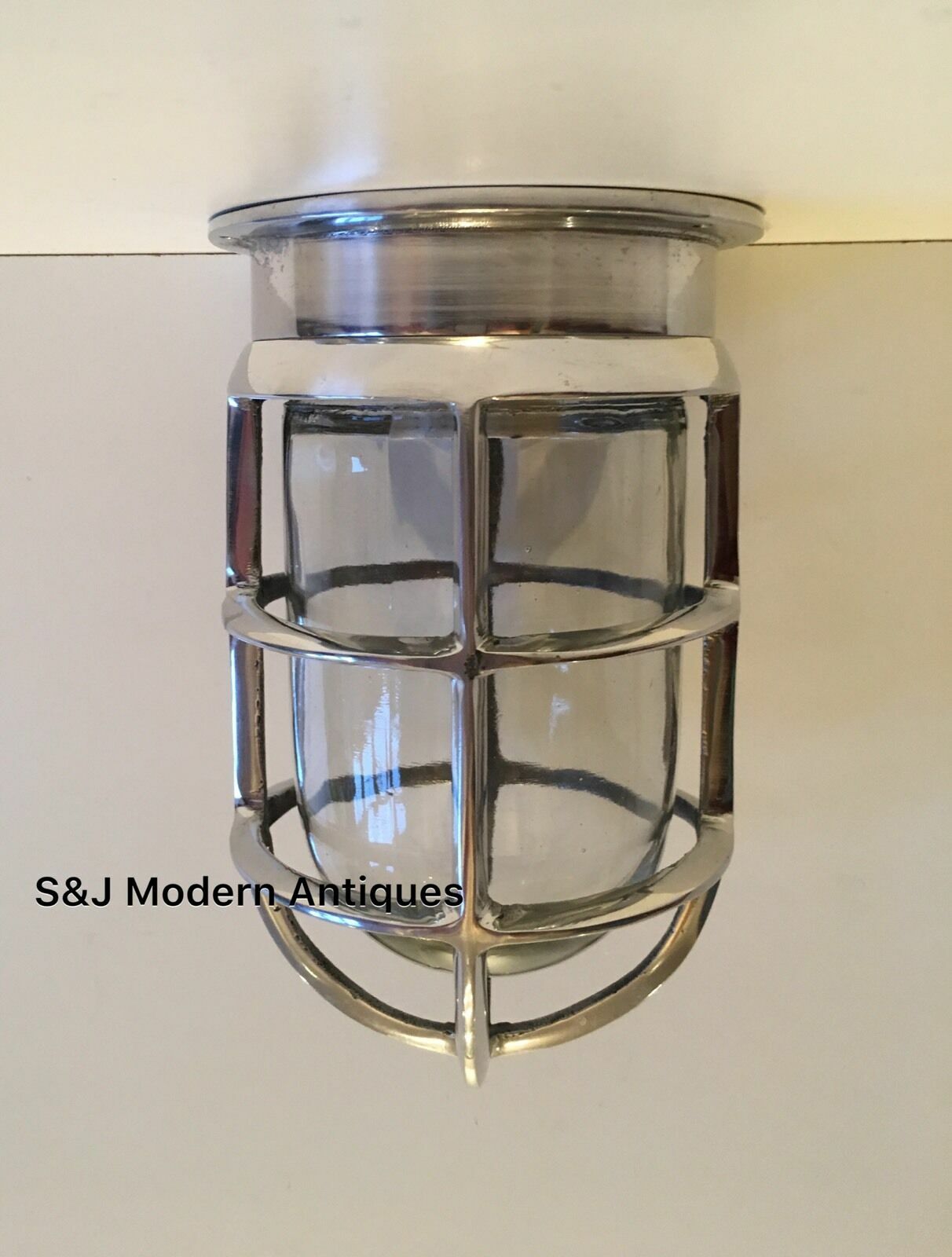 Industrial Wall Ceiling Cage Light Bulkhead Silver Marine Aluminium ...