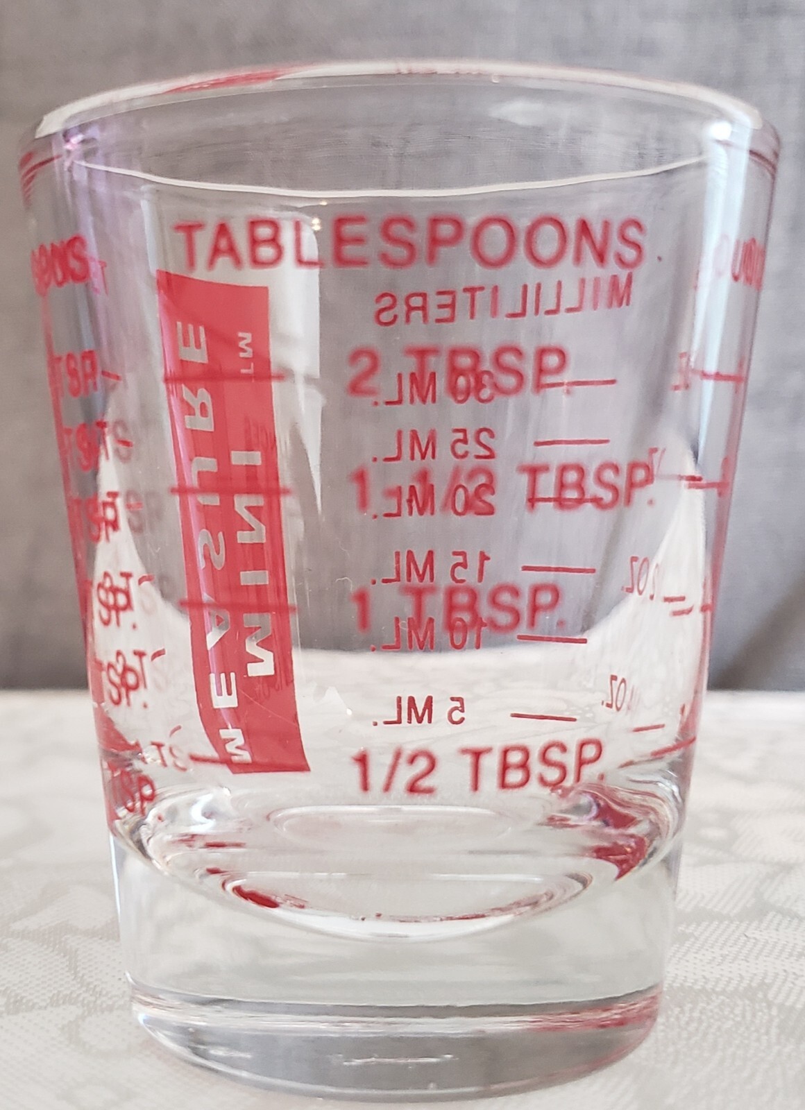 Mini Measure Shot Glass: English + Metric Measurements Clear w/Red ...