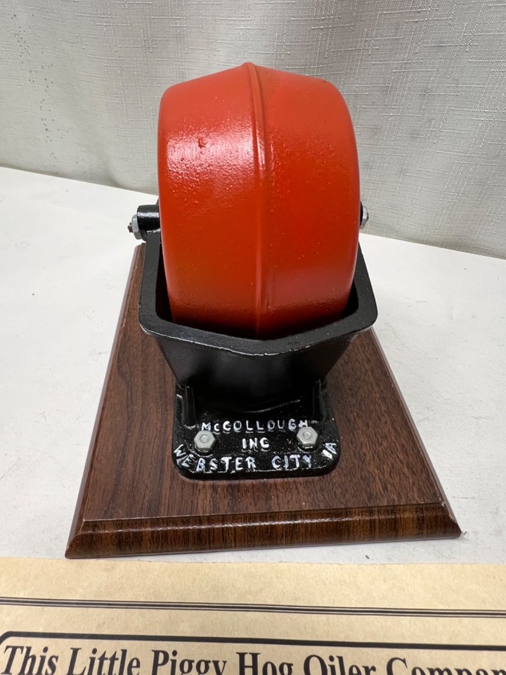 ~VTG~ CASTED METAL SAMPLE ORANGE & BLACK "UTILITY" HOG OILER W/ CERTS ...