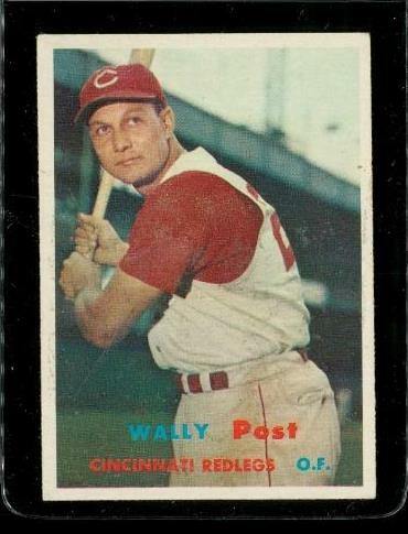 Vintage 1957 Baseball Trading Card TOPPS #157 WALLY POST Cincinnati ...