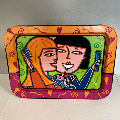 Vintage Metal Tray 1980’s Metal TV Caboodle Nickelodeon Sleepover Hair ...