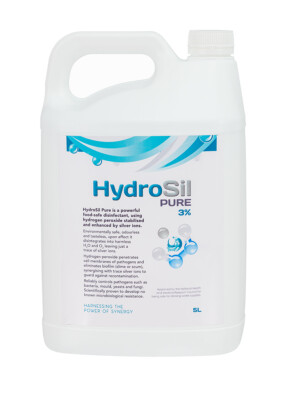 HydroSil-PURE 5L 3% Hydrogen Peroxide All Purpose Disinfectant w/Silver ...