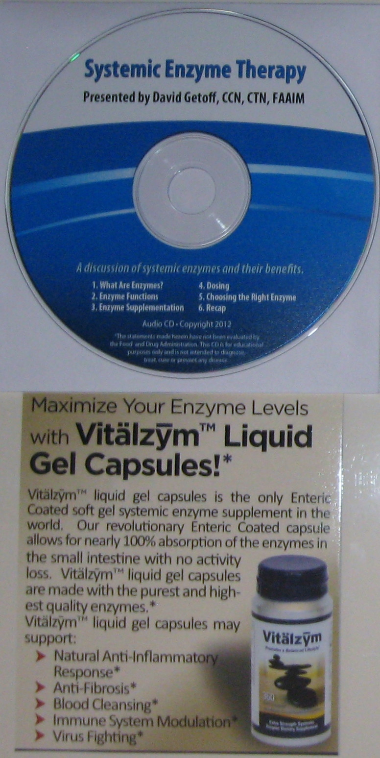 VITALZYM, 360 Gel Caps ”FREE CD”,Systemic Enzymes, FIBROIDS,JOINT PAIN ...