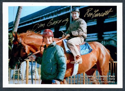 Secretariat, Ron Turcotte & Jim Gaffney - double hand signed 1972 ...
