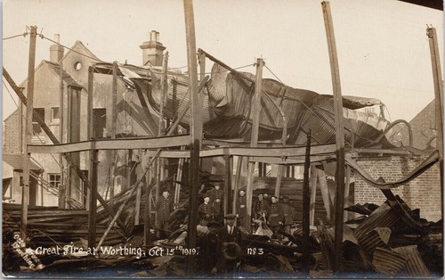 1919 Great Fire Worthing Sussex England Otto Brown RPPC Postcard F97 | eBay