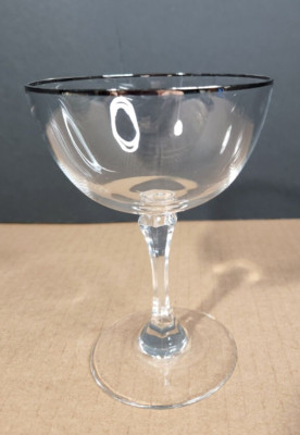 Lenox " MONTCLAIR" Crystal Platinum Trim Champagne/Tall Sherbert Glass ...