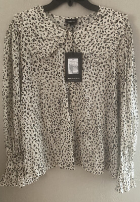 NEW Who What Wear (Target) Beige Black Speckled Ruffle Blouse - XXL | eBay