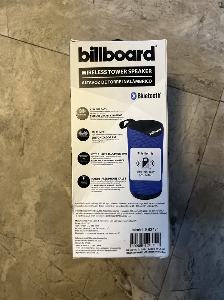 BILLBOARD WIRELESS TOWER SPEAKER MODEL : BB2869 BLUE | eBay