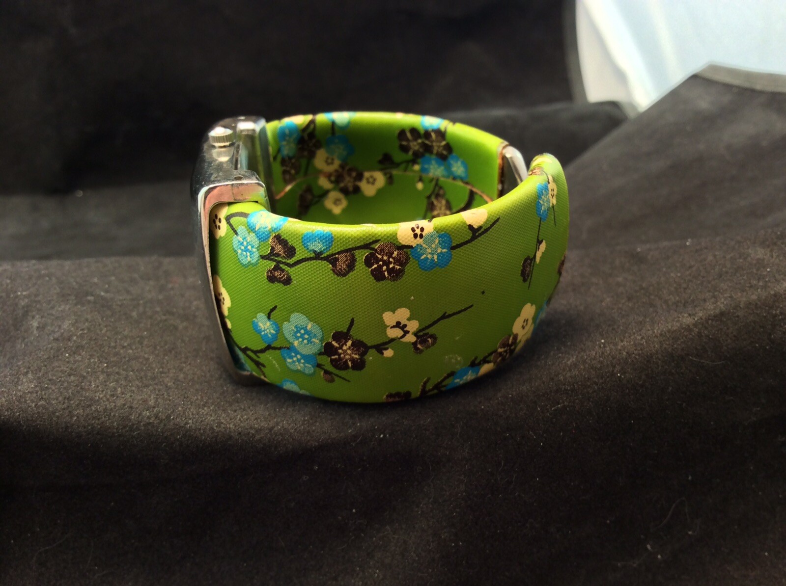 Beautiful Green Floral ATIM Quartz Watch Bangle Cuff Band Works | eBay