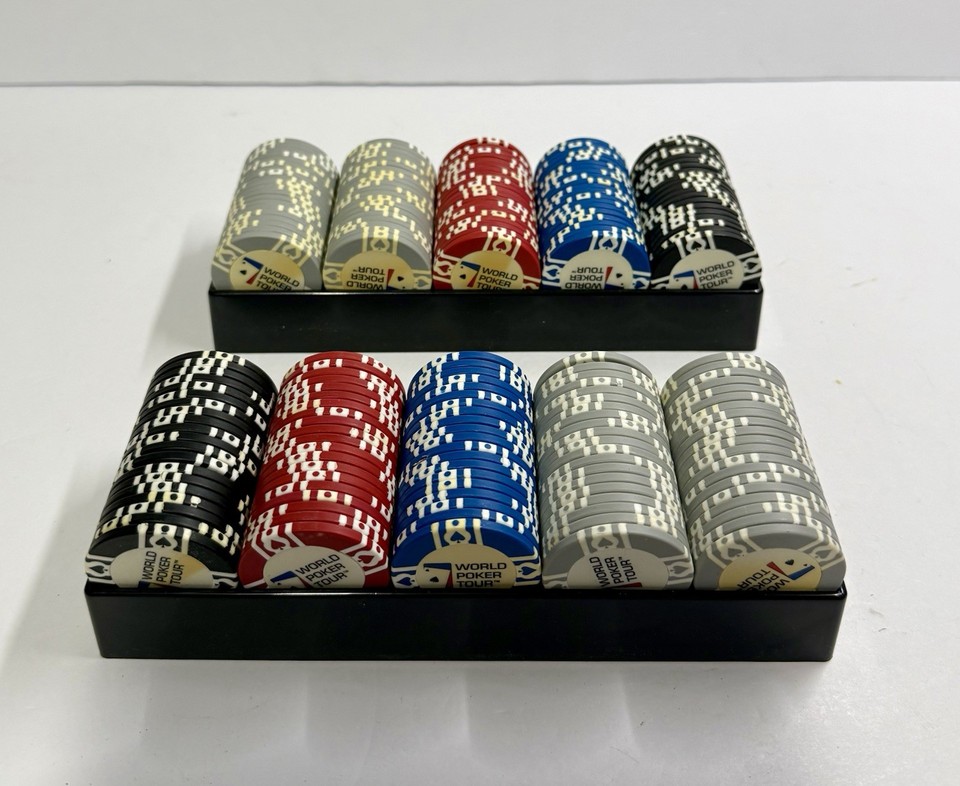 2- 100 World Series Poker Tour Clay Filled Poker Chips With Plastic ...